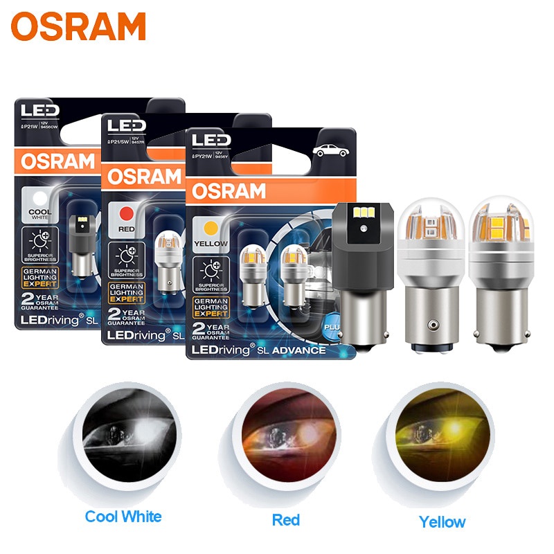 OSRAM LED P21W PY21W P21/5W สัญญาณ LEDriving SL Advance S25 1156 1157 LED รถหมอกหลอดไฟตําแหน่ง ...