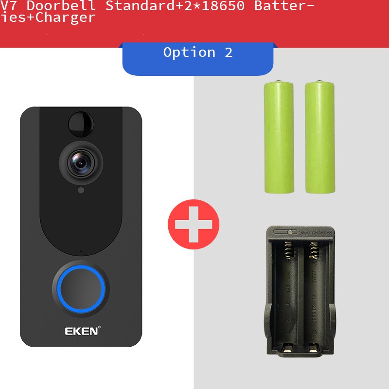 EKEN V7 HD 1080P Smart WiFi Video Doorbell Camera Visual Intercom Night ...