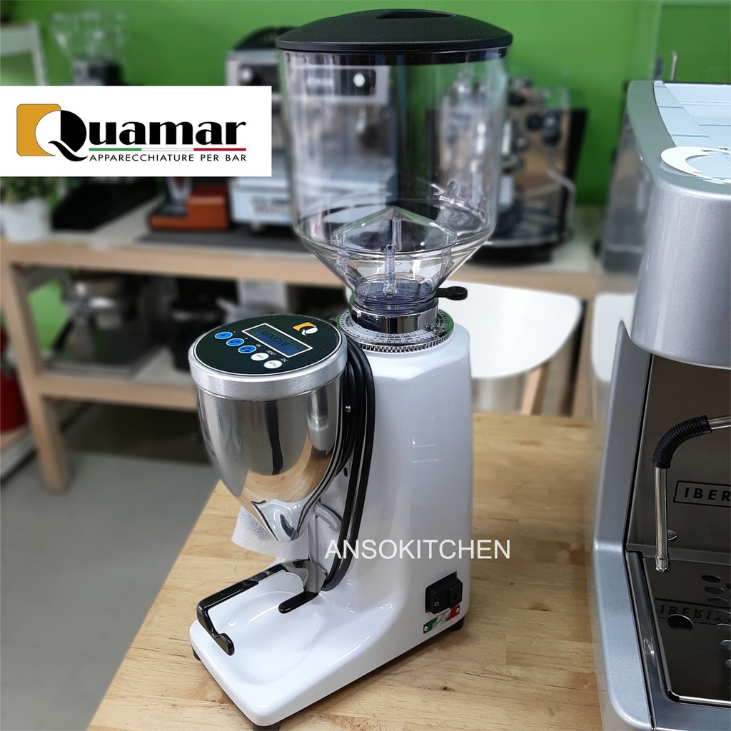 Quamar M80E สีขาว เครื่องบดเมล็ดกาแฟ ดิจิตอล Grind on Demand 420 วัตต์ ...