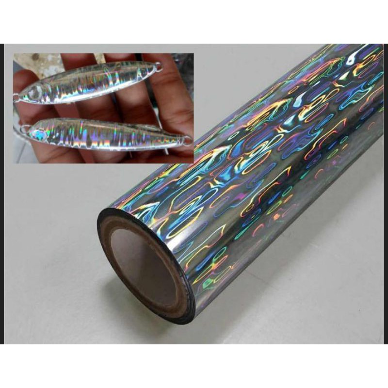 ฟอยล์ปั๊มร้อน hologram Oil motif Sticker เกรด A Import 20cm x 1meter ...