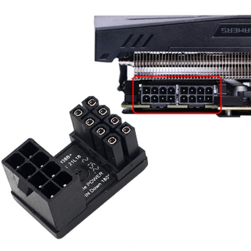 Rr Gpu Vga Pcie 8 Pin 6 Pin U Turn 180 องศา อะแดปเตอร์เชื่อมต่อพาวเวอร์