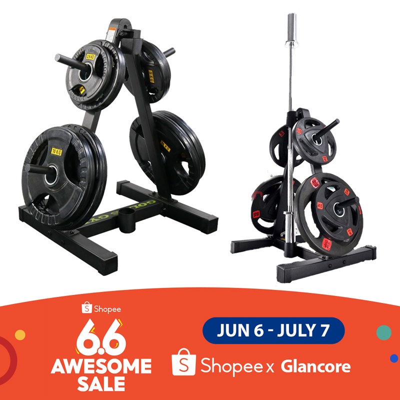 Barbell Weight Plate Tree for 1-Inch and 2-inch Plates for Home Gym ...