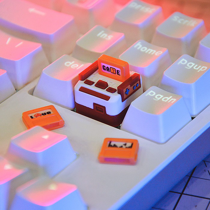 Keycaps ตกแต่งคีย์บอร์ด สไตล์ ยุค90 Retro Famicom | Shopee Thailand