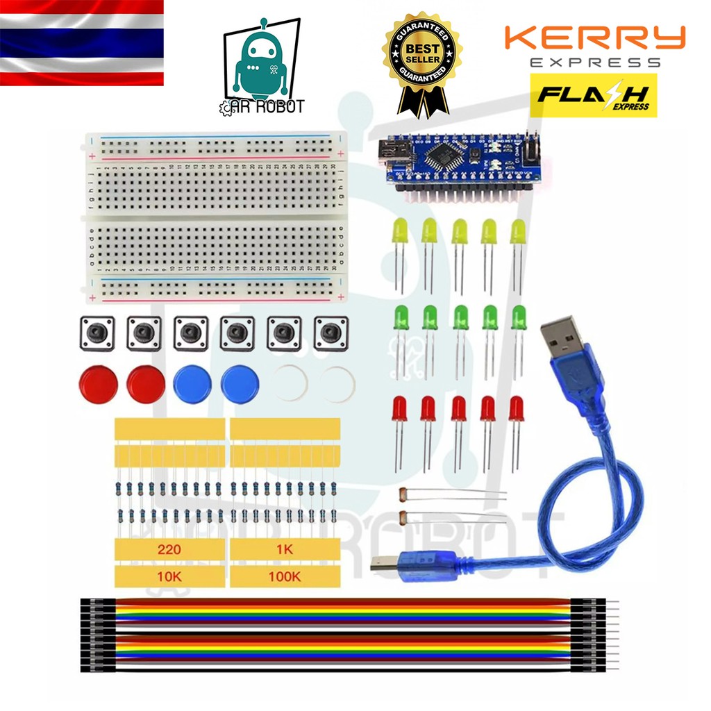 ชุดเรียนรู้บอร์ดไมโครคอนโทรเลอร์ Arduino Nano 3 0 Controller Compatible