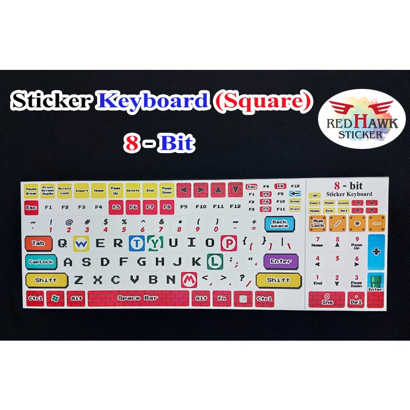 8 bit keyboard stickers (English only square) | Shopee Thailand