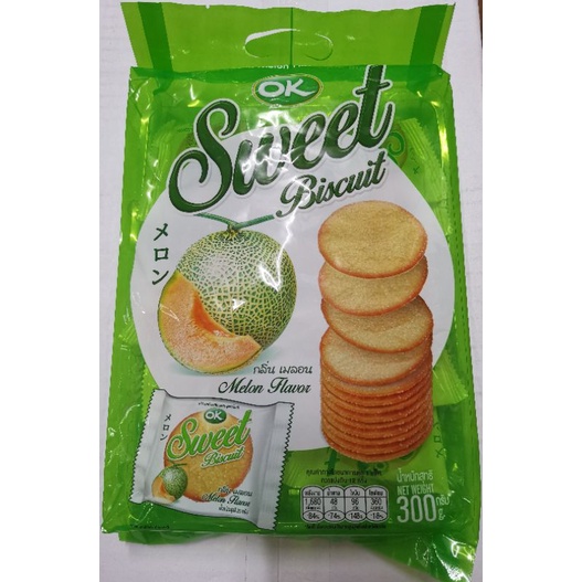 OK Sweet Biscuit บิสกิตผลไม้ ขนมปังกรอบรสผลไม้ สวีท บิสกิต รสกล้วย ...