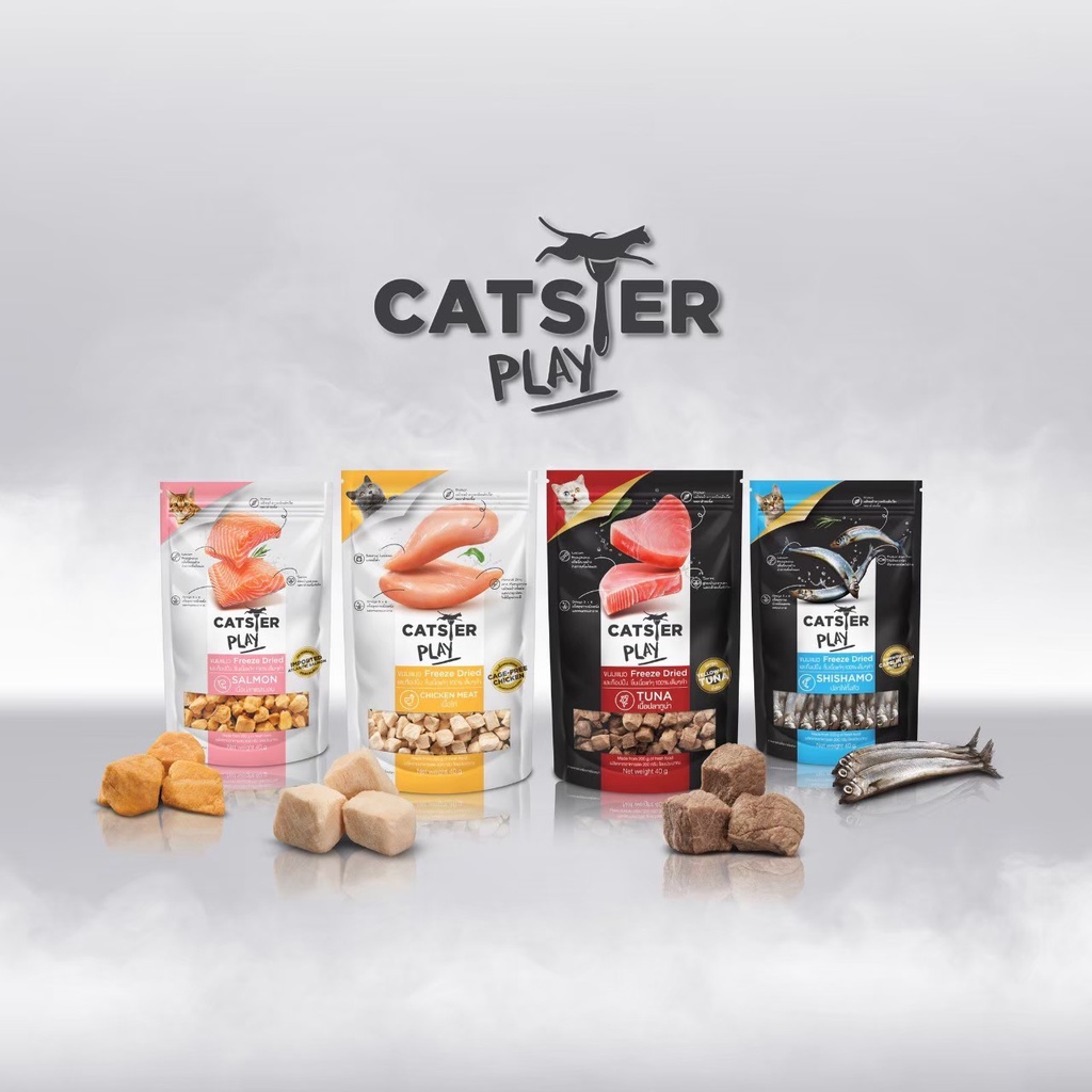 CATSTER PLAY – Freeze Dried Treats & Toppers for Cats ขนมและทอปปิ้งฟรีซดายสำหรับแมว | Shopee ...