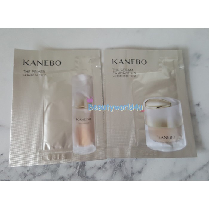 Kanebo The primer 0.5 ml. & Kanebo The cream foundation #ochre C 0.5 ml. ไพร์เมอร์ และรองพื้น คา ...