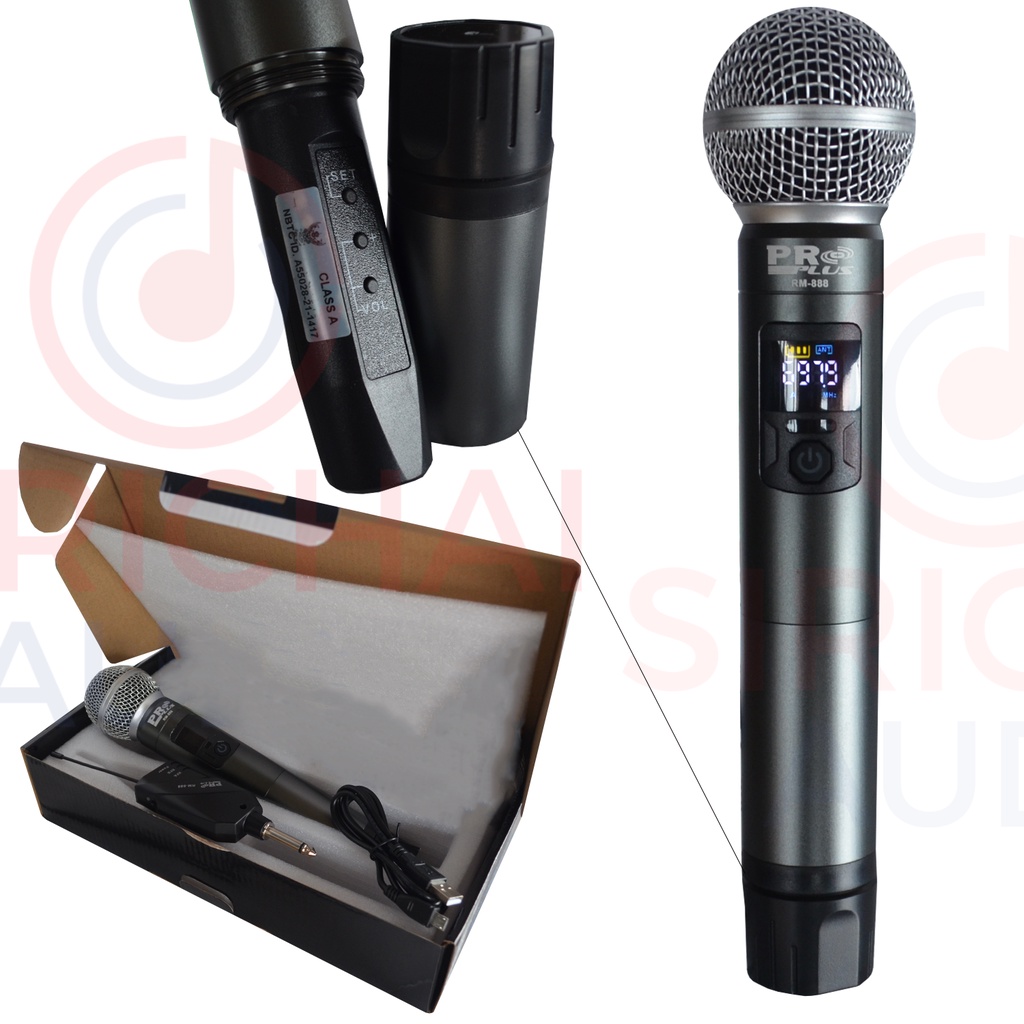 ไมค์ลอยคู่ PROPLUS รุ่น RM888 ส่งฟรี จูนความถี่ อลูมิเนียม | Shopee ...
