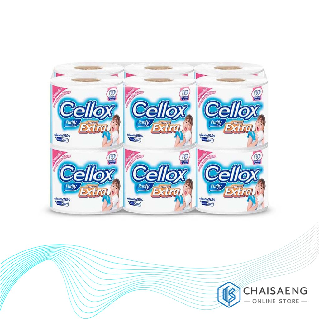 (แพ็ค 12 ม้วน) Cellox Purify Super Extra Big Roll Tissue เซลล็อกซ์ ...