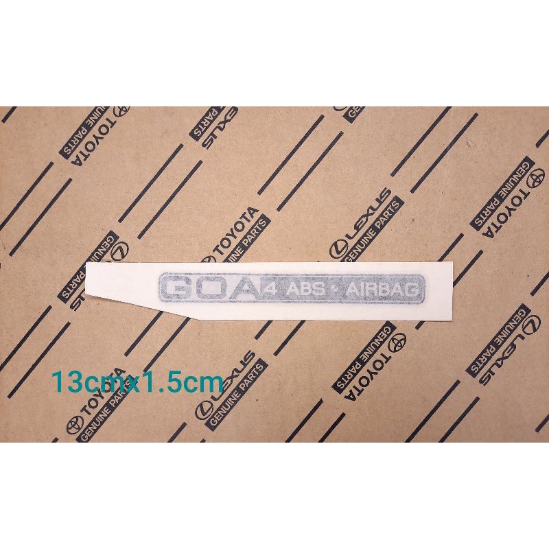 สติกเกอร์ GOA 4ABS Airbag ใส่ Toyota Tiger Sport Cruiser SportRider ของ ...