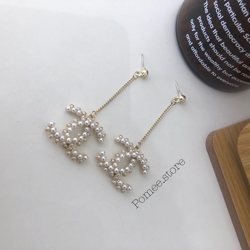 pomee.store ต่างหูชาแนล ระย้า | Shopee Thailand