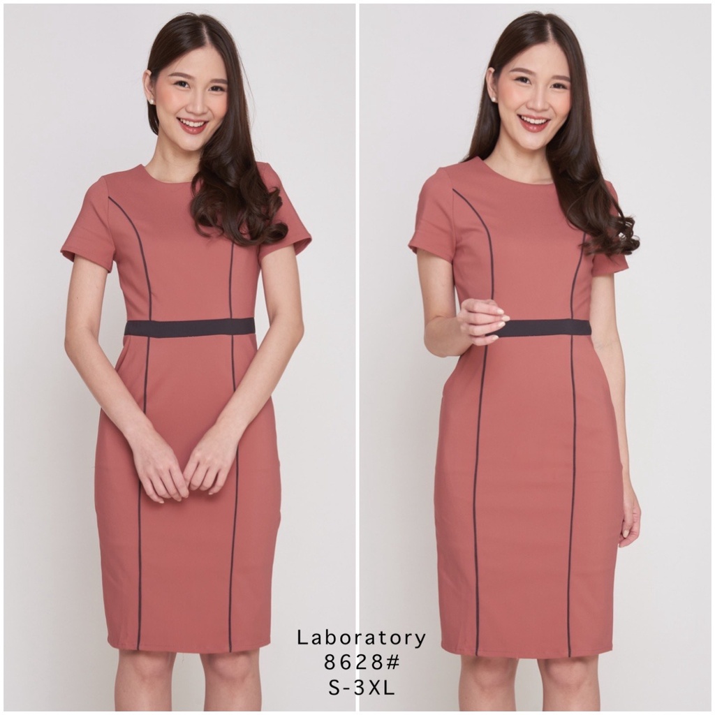 *Laboratory* Dress 8628 ชุดทำงาน ชุดสมัครงาน เดรสทำงาน ทรงสอบ แต่งกุ๊น ...