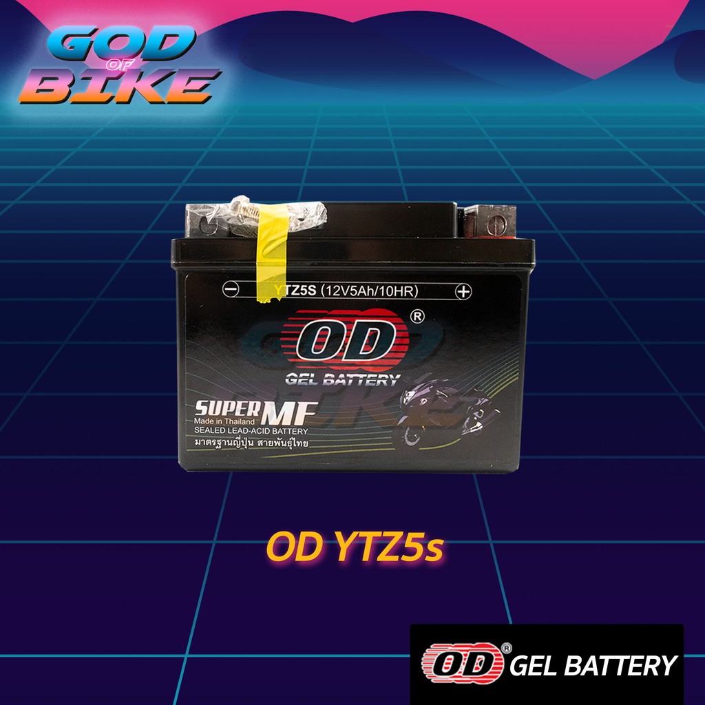 แบตเตอรี่แห้ง OD Battery YTZ5s (12V 5A) SONIC, CLICK 110I, SCOOPY I ...