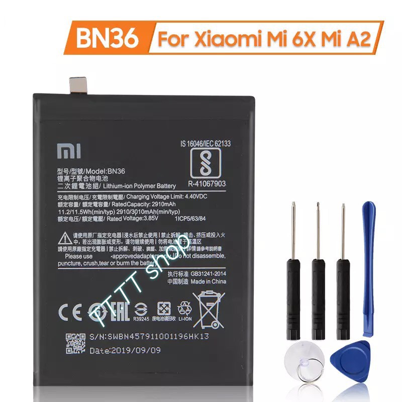 แบตเตอรี่ แท้ Xiaomi Mi A2 / Xiaomi Mi 6X BN36 3010mAh ประกัน 3 เดือน ...