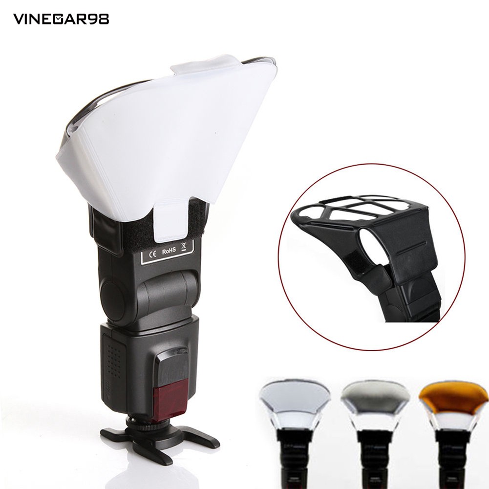 VINE♥Speedlight Flash Light Bounce Diffuser with 3 Colors Reflector ...
