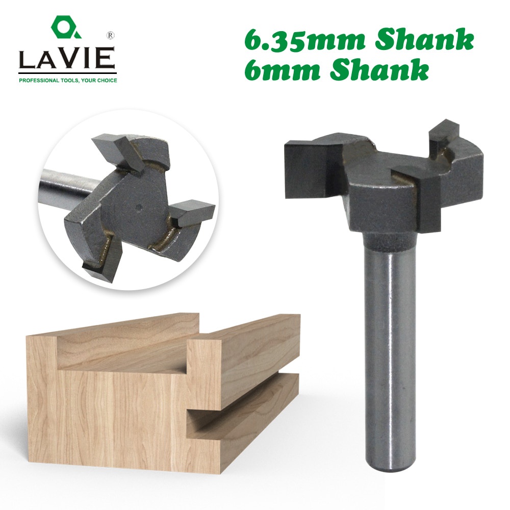 6 มม.Shank 1/4 shank 3 ฟัน T-Slot Router Bit Milling Straight Edge ...