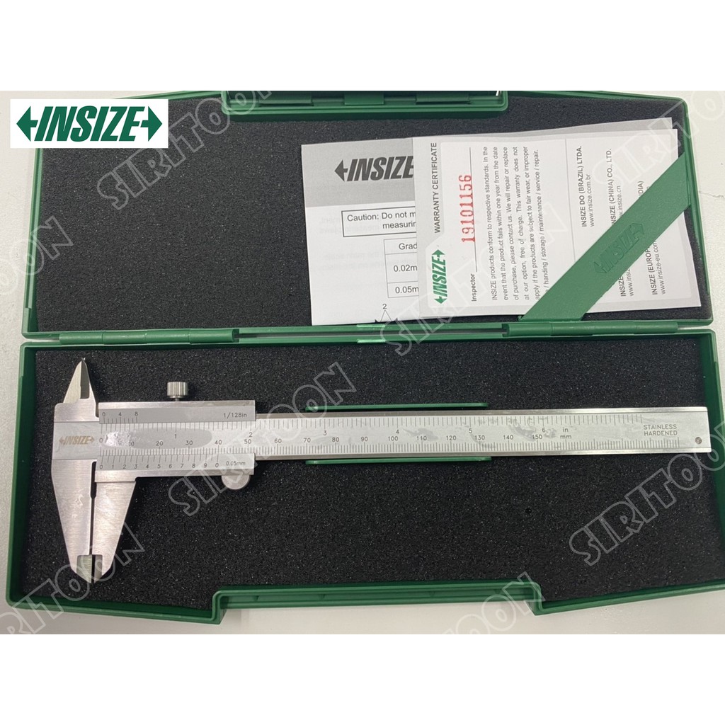 เวอร์เนีย คาลิเปอร์ ขนาด 6 นิ้ว ค่าความละเอียด 0.05mm. INSIZE รุ่น 1205 ...