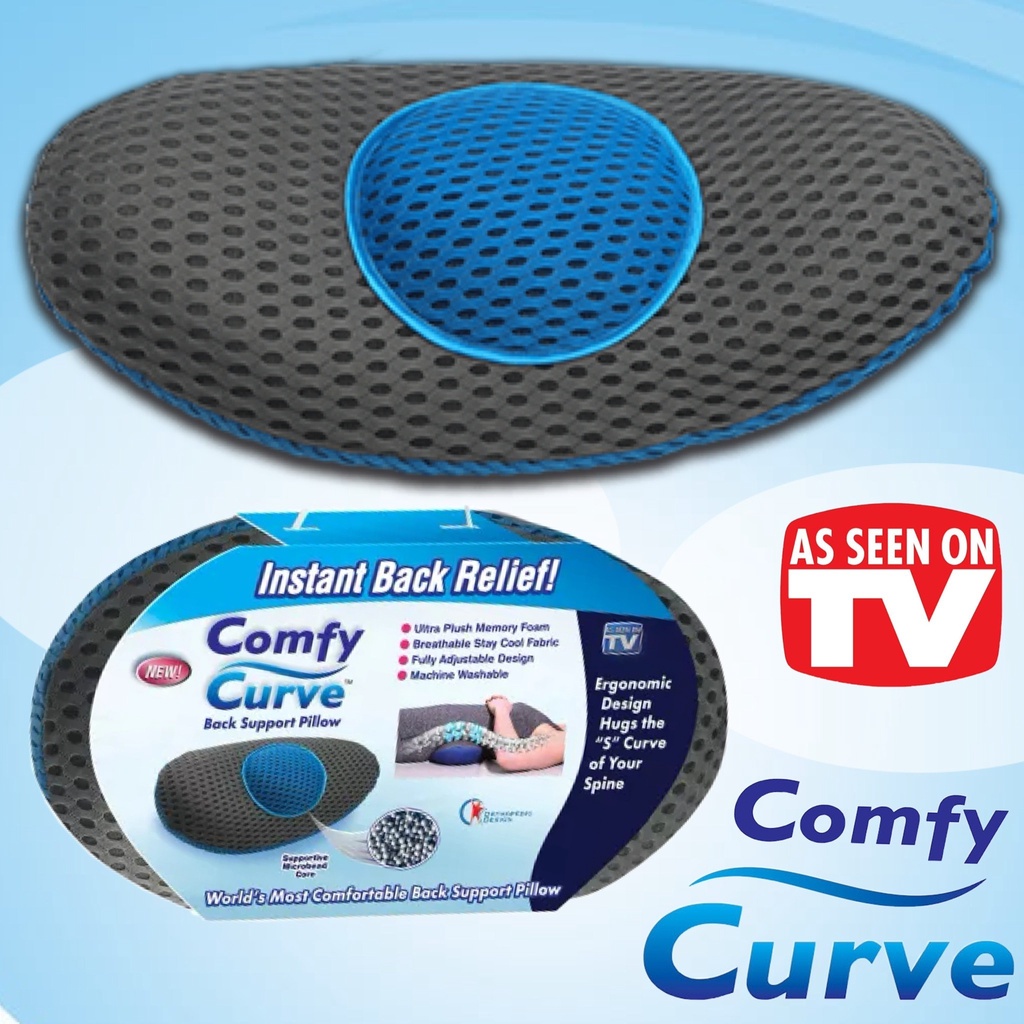 Comfy curve back support pillow หมอนสุขภาพรองแผ่นหลัง | Shopee Thailand