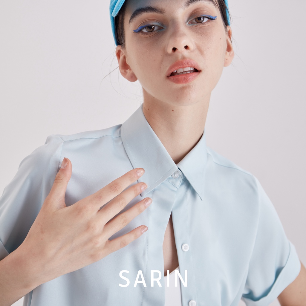 SARIN เสื้อ แขนสั้น รุ่น Rosé กระดุมซ่อน (พรีออเดอร์) | Shopee Thailand