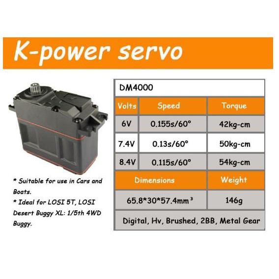 เซอร์โว Servo K Power Servo DM4000 ** waterproof 54kg | Shopee Thailand