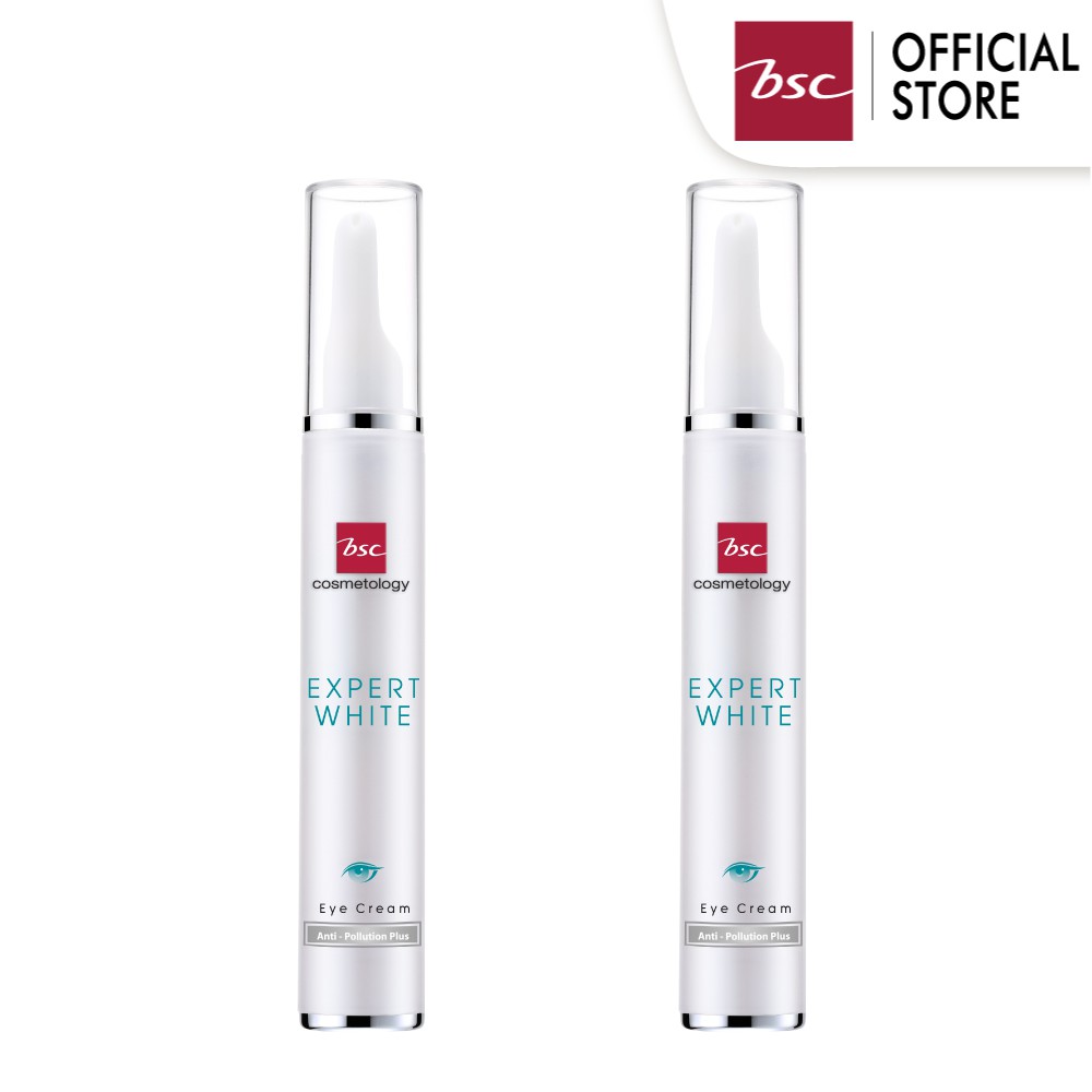 [ SET 2 ชิ้นสุดคุ้ม] BSC EXPERT WHITE EYE CREAM ANTI - POLLUTION PLUS ปริมาณ 13.5 กรัม ครีมบำรุง ...