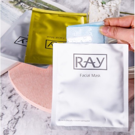 RAY Gold Facial Mask (box/10sheets) เรย์ เฟเชียลมาส์ค สีทอง (กล่อง/10 ...