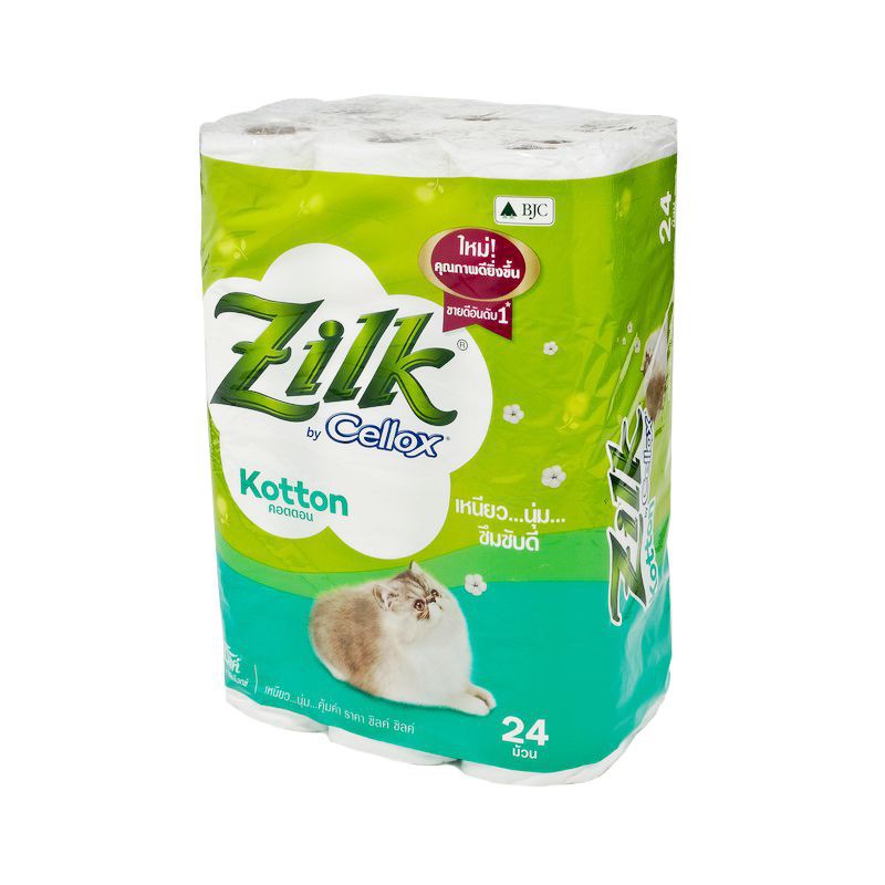 นาทีทอง ซิลค์ คอตตอน กระดาษชำระ แพ็คละ 24 ม้วน Zilk Kotton Roll Toilet Tissue x 24 Rolls ...