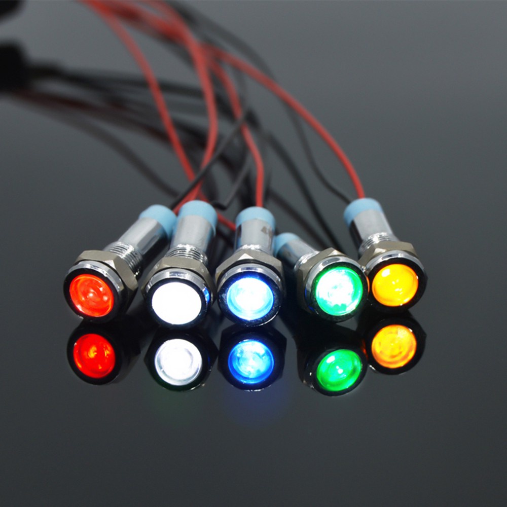 1PCS 6mm LED Mini Metal Indicator Light Signal Lamp Thread Metal 6V 12V ...