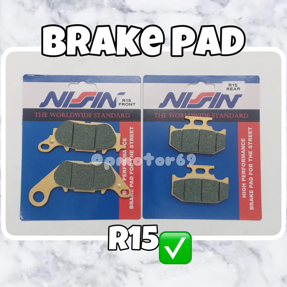 Yamaha R15 MT15 ผ้าเบรคหน้าหลัง Nissin Brek Pad Depan Belakang Disk ...