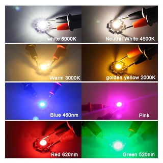 หลอดไฟ LED 3.7V 5V 1W 3W สีขาว สีเขียว สีฟ้า สีแดง ฐานดาว 20 มม. 10 ...