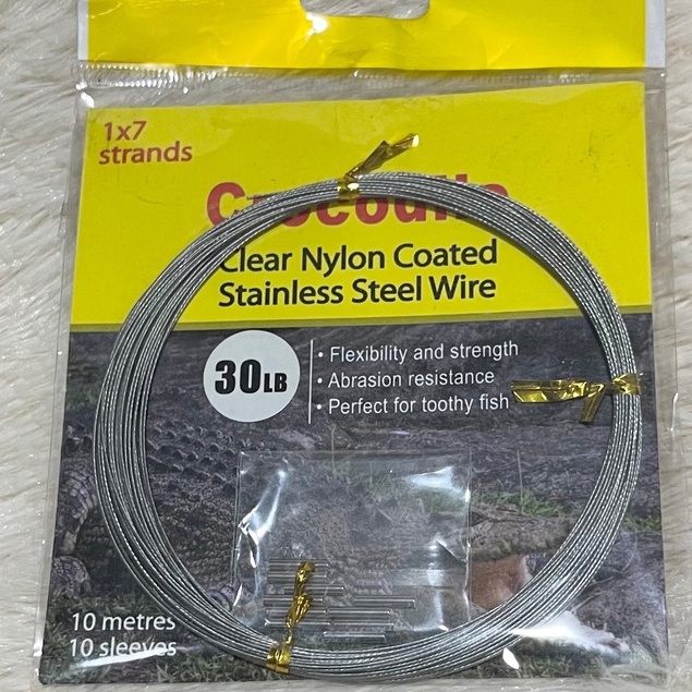 ลวดแข็ง ตราจระเข้ ซองเหลือง Hard Single Strand Stainless Steel Wire ...