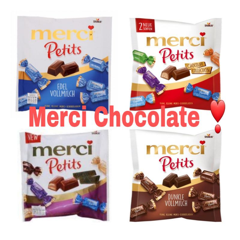 ช็อกโกแลตเมอร์ซี /Merci Chocolate มี 4 รสชาติ 125g | Shopee Thailand
