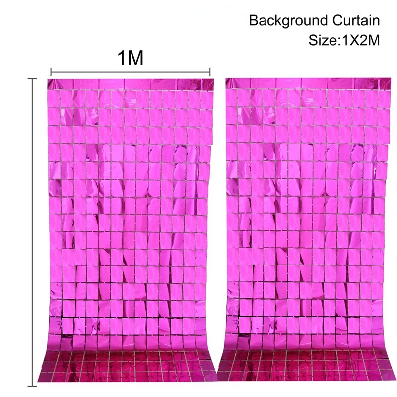 2 ชิ้น 2 เมตร X 1 เมตรเลเซอร์ฝนผ้าม่านทองสีสดใสพรรคตกแต่งแฟชั่นอุปกรณ์ ...