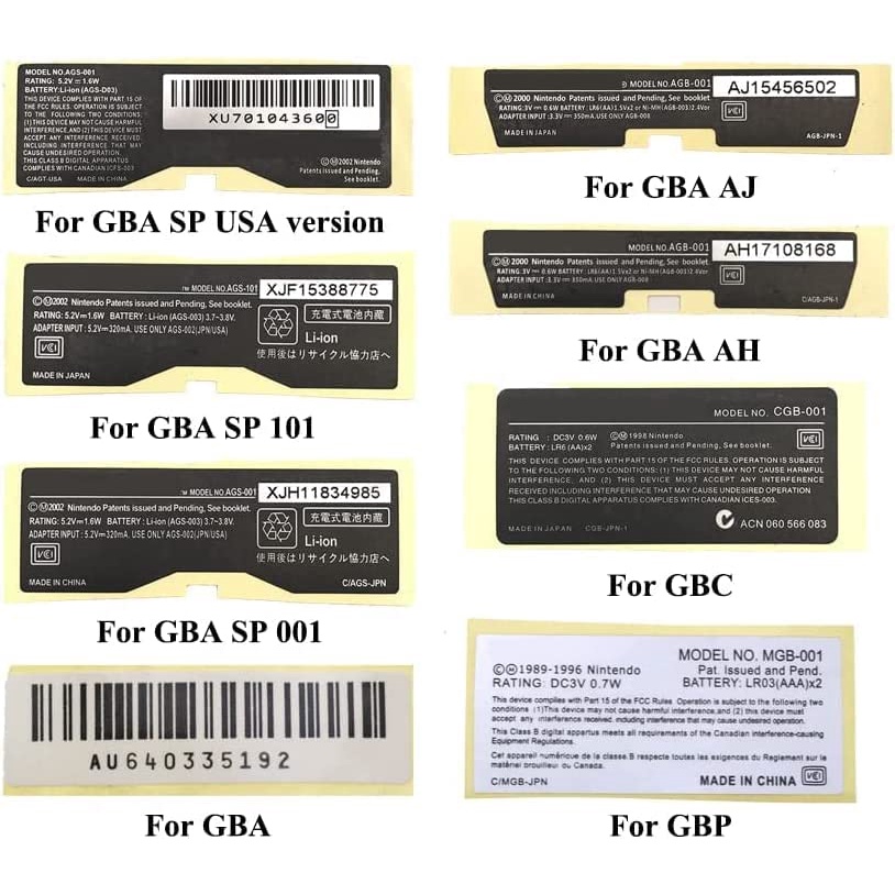 สติกเกอร์ฉลาก 1 ชิ้น สําหรับ Nintendo Gameboy Advance GBA SP GBA GBC ...