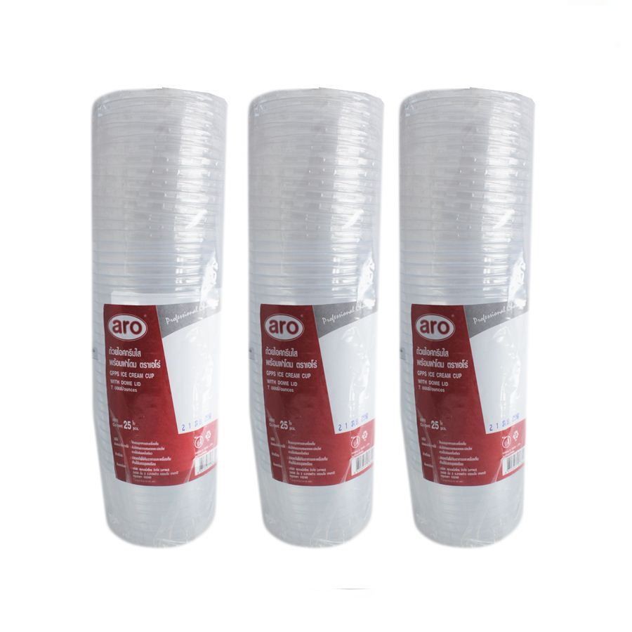 ถ้วยไอศกรีม พลาสติก GPPS ขนาด 7 ออนซ์ พร้อมฝา/Aero 7oz GPPS Plastic Ice ...