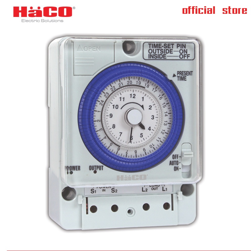 HACO สวิตช์ตั้งเวลา 24 ชั่วโมง Automatic Time Switch นาฬิกาตั้งเวลาแบบ Analog รุ่น TM-B20 ...