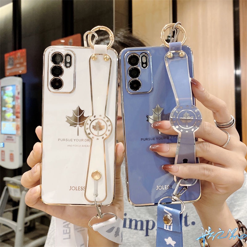 เคส Oppo A16 เคส A83 A54 A94 A93 A74 A55 A95 A96 A76 เคสโทรศัพท์สายรัดข้อมือลาย Maple Leaf สุด ...