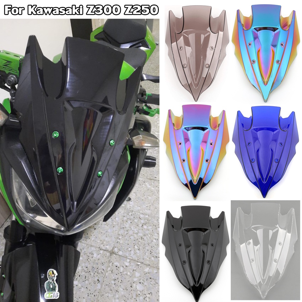 กระจกกันลม อุปกรณ์เสริมรถจักรยานยนต์ Z250 สําหรับ Kawasaki Ninja Z300 Z ...