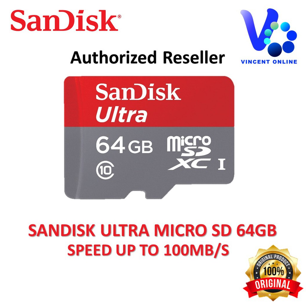 การ์ด SanDisk Ultra 64GB 120MB/s Ultra HD A1 microSDHC UHS-I | Shopee ...