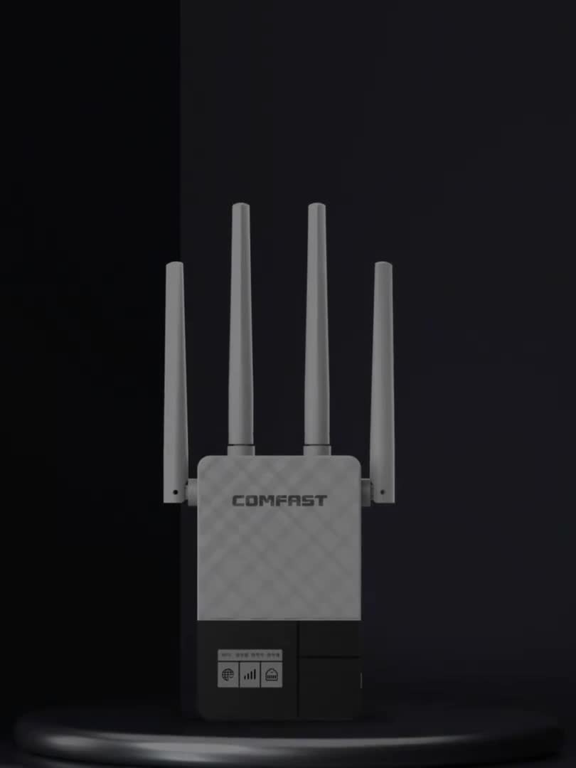 COMFAST Wifi Repeater 5G & 2.4G 1200Mbps 4 เสา OLED หน้าจอ Wireless ...