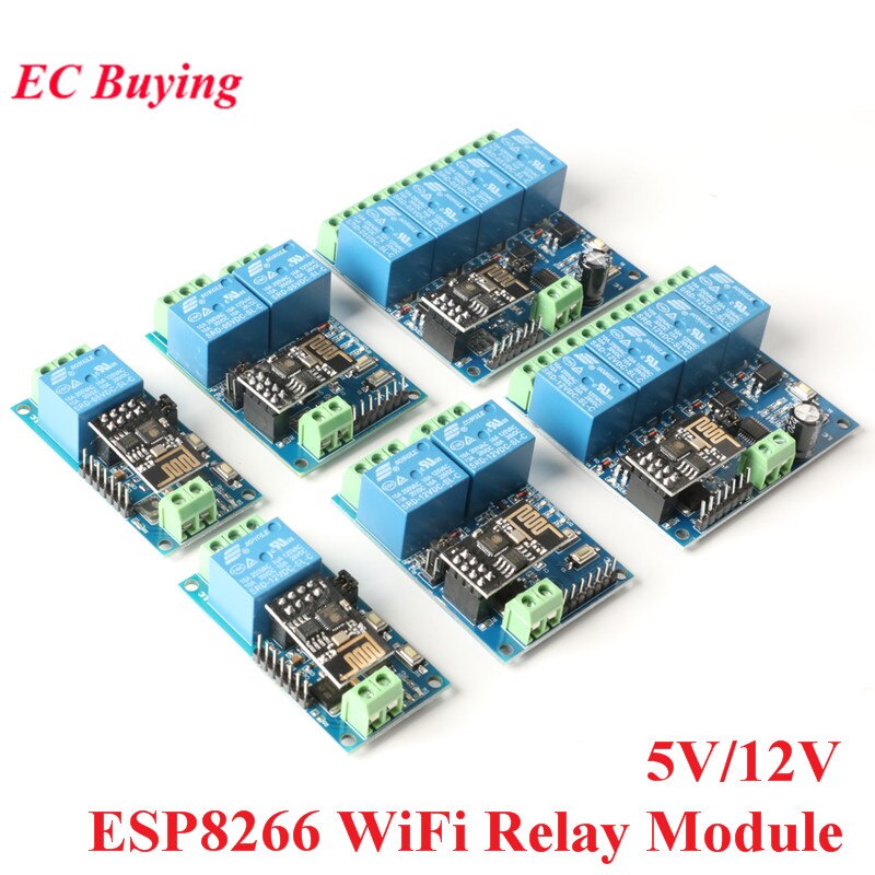 Esp8266 ESP-01 5V 12V 1 2 โมดูลรีเลย์ WIFI 4 ทาง ESP01 WIFI ไร้สาย ...