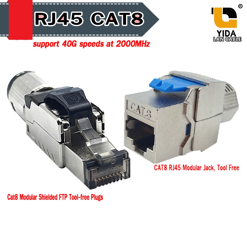 XLL หัวแลน RJ45 CAT8 (ตัวผู้-ตัวเมีย) / Rj-C8p+Rj-C8F | Shopee Thailand
