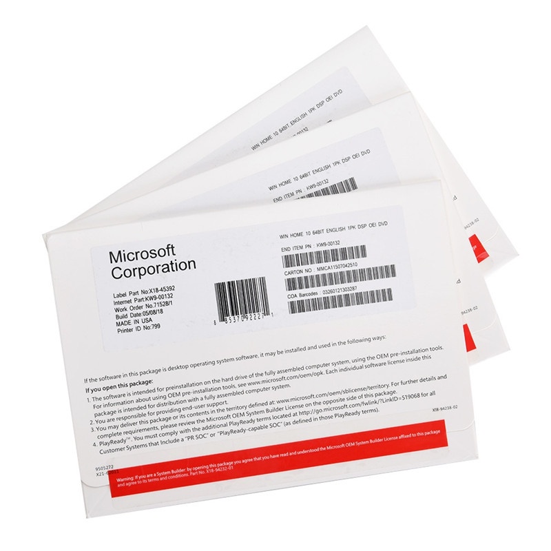 Win.10 รุ่นในครัวเรือน wind.ows 10. home Simple Bag DVD Permanent Use ...