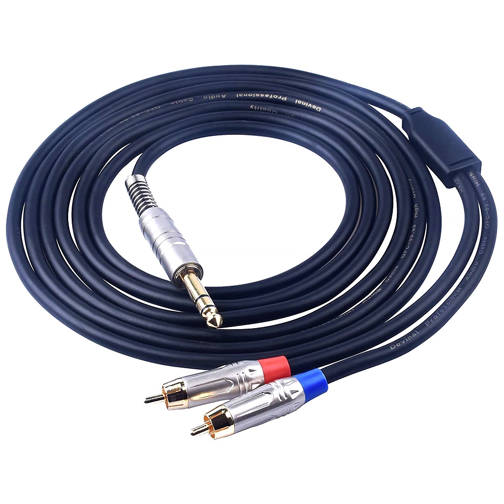 [Mapde] 6.35mm TRS Male to Dual RCA Audio Cable Adapter Theater System ...