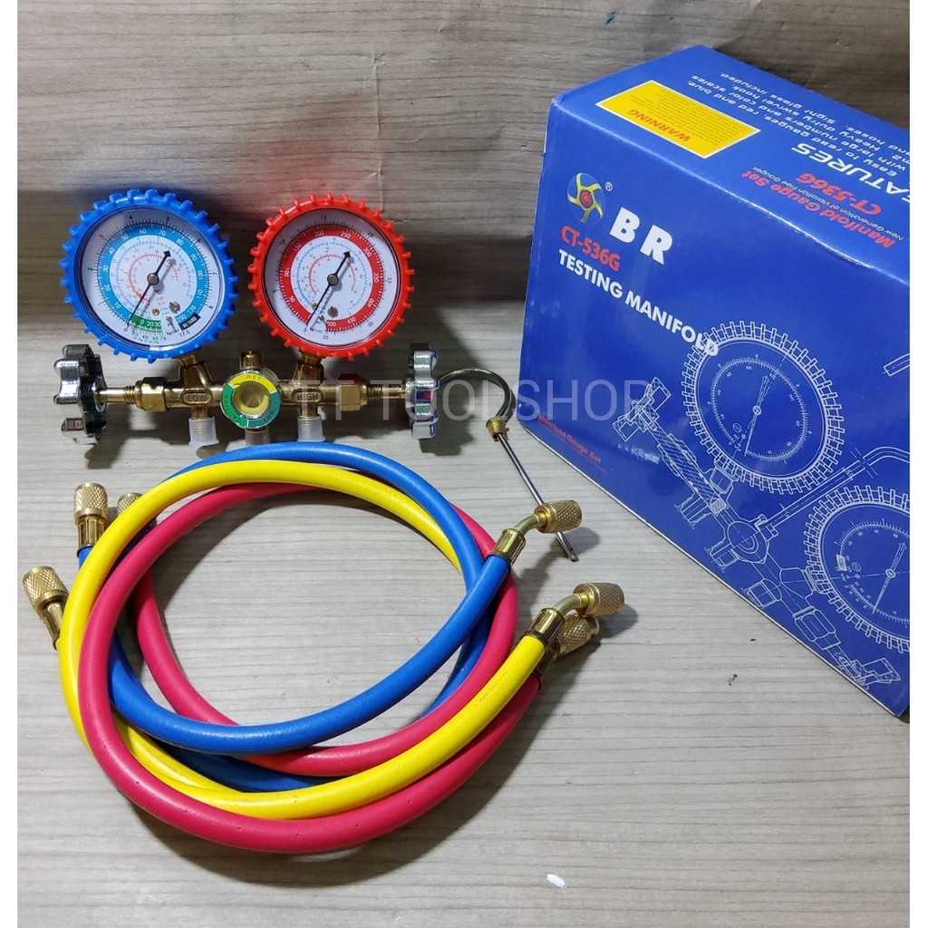 ชุดเกจ์วัดน้ำยาแอร์ BR รุ่น CT-536G เกจ์วัดน้ำยาแอร์ R22 R134 พร้อมสายชาร์จ 36 นิ้ว สินค้าพร้อม ...