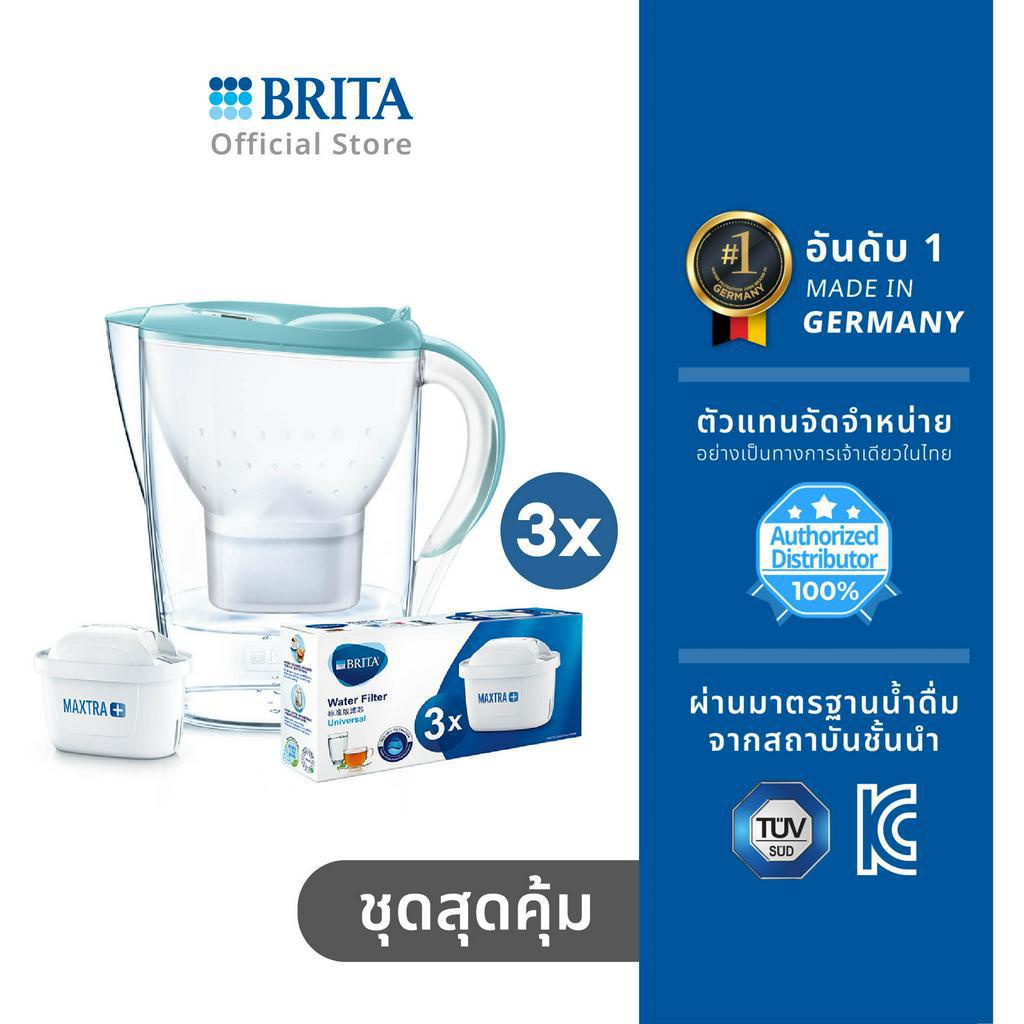 BRITA เหยือกกรองน้ำ รุ่น Marella COOL 2.4L สี Pastel Blue + (ไส้กรอง Pack 3) | Shopee Thailand