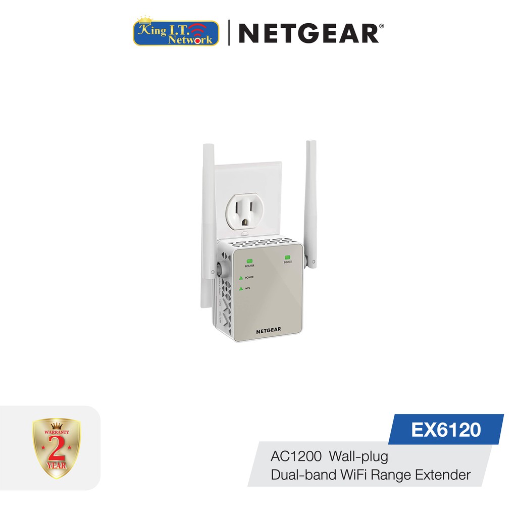 NETGEAR (EX6120) AC1200 WiFi Range Extender, Wall-plug | Shopee Thailand