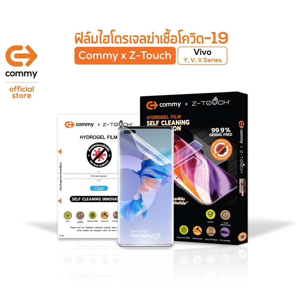 Commy ฟิล์มไฮโดรเจล Anti Virus สำหรับ Vivo รุ่น Y Series ฟิล์ม hydrogel ฟิล์มใส ต้านไวรัส ฟิล์ม ...