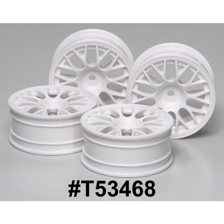 TAMIYA 53468 MEDIUM-NARROW WHITE MESH WHEELS (24mm, OFFSET+2, 4pcs ...